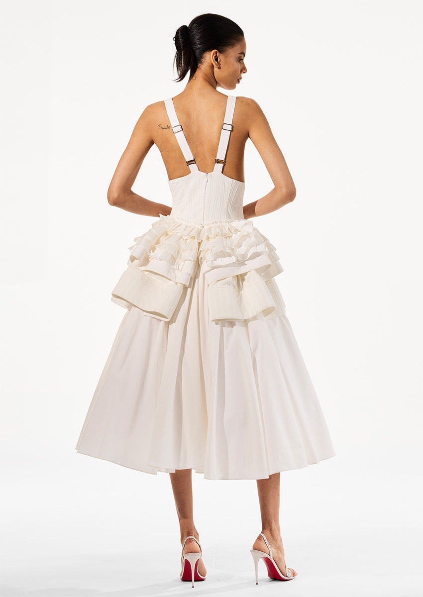 *PRE-ORDER* EMBROIDERED TIERED RUFFLE PEPLUM DRESS – Christopher John ...